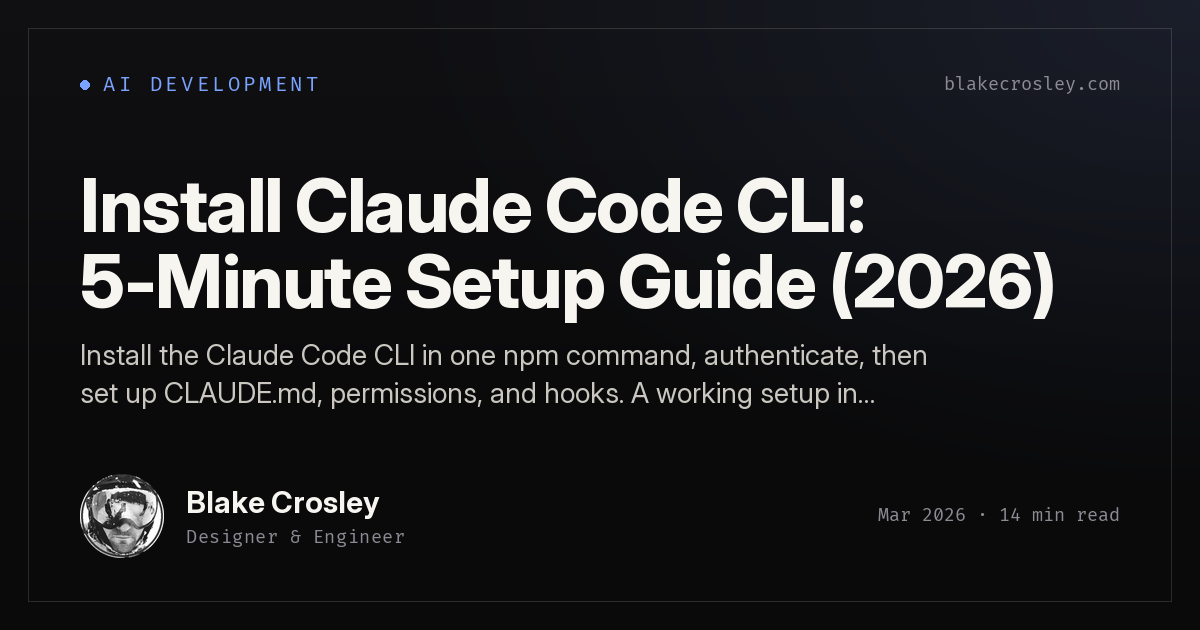 Install Claude Code CLI: 5-Minute Setup Guide (2026)
