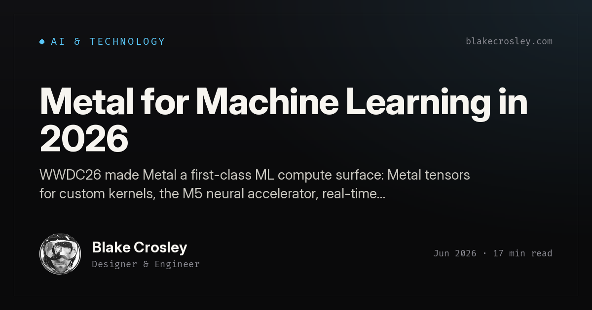 Metal for Machine Learning in 2026
