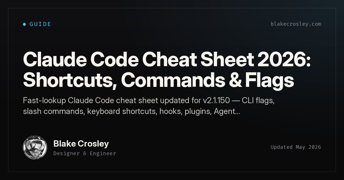 Claude Code Cheat Sheet 2026: Shortcuts, Commands & Flags
